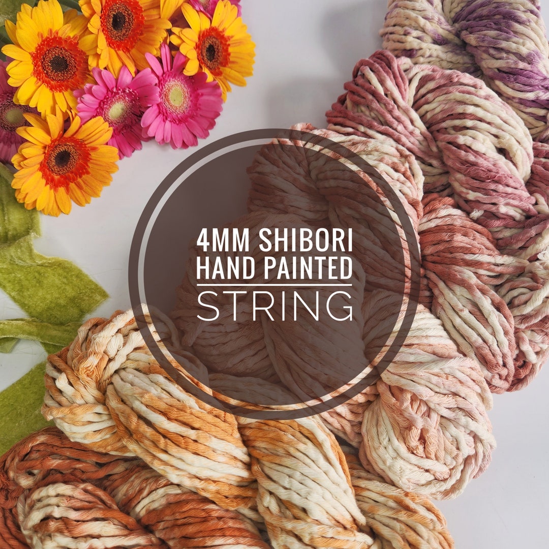 Shibori Hand-dyed Rope / 4mm Cotton Macrame String / Hand Dyed Macrame ...