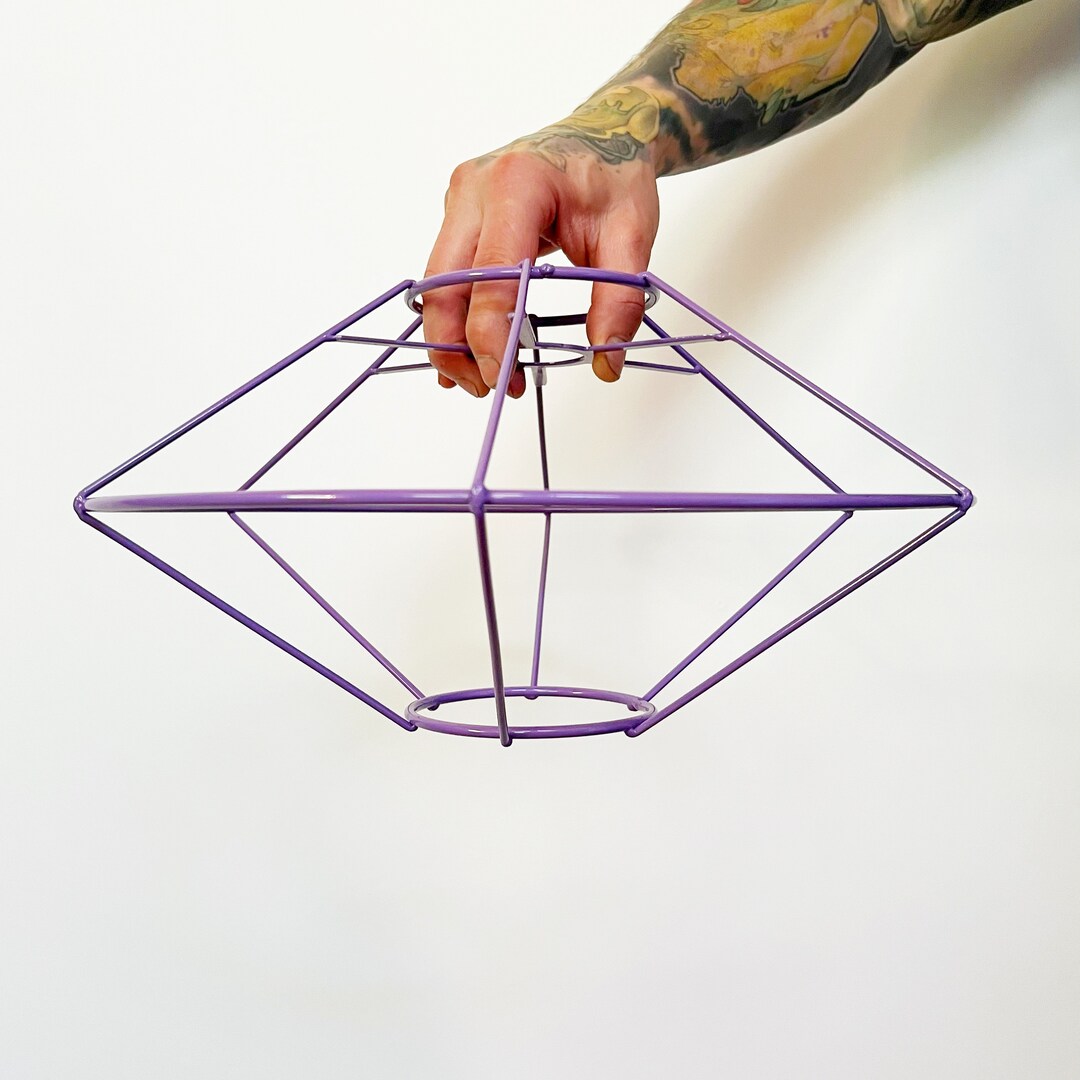 Lampshade Frame / Pendant Light Frame / Yarn Wrapped Pendant Light ...