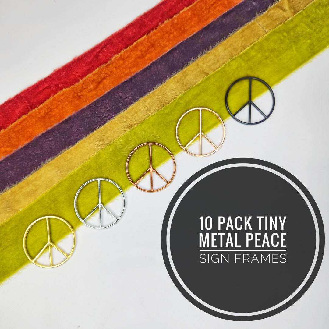 Tiny Metal Peace Sign Frames: DIY Charms, Pendants - 10 Pack - Etsy