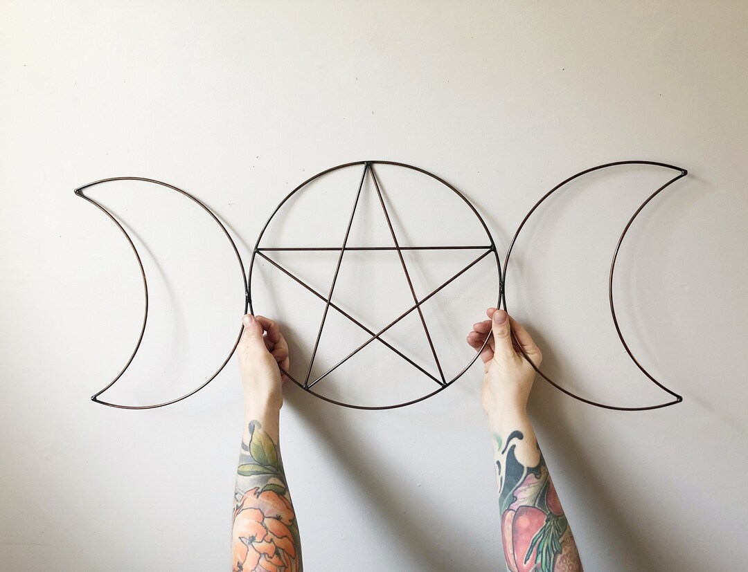 Pentagram Craft Frame/copper Gold Brass Lunar Moon Phases / Moon Loom ...