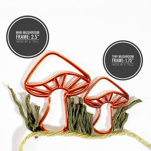 Tiny Metal Mushroom Frames / Mushroom Charms / Mini Mushroom Frame ...