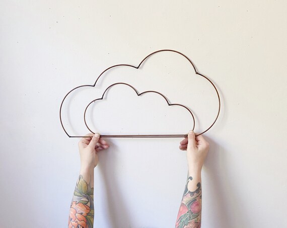 Copper Coloured Cloud Frame/macrame/cloud/cloud Wall Hanging | Etsy Canada