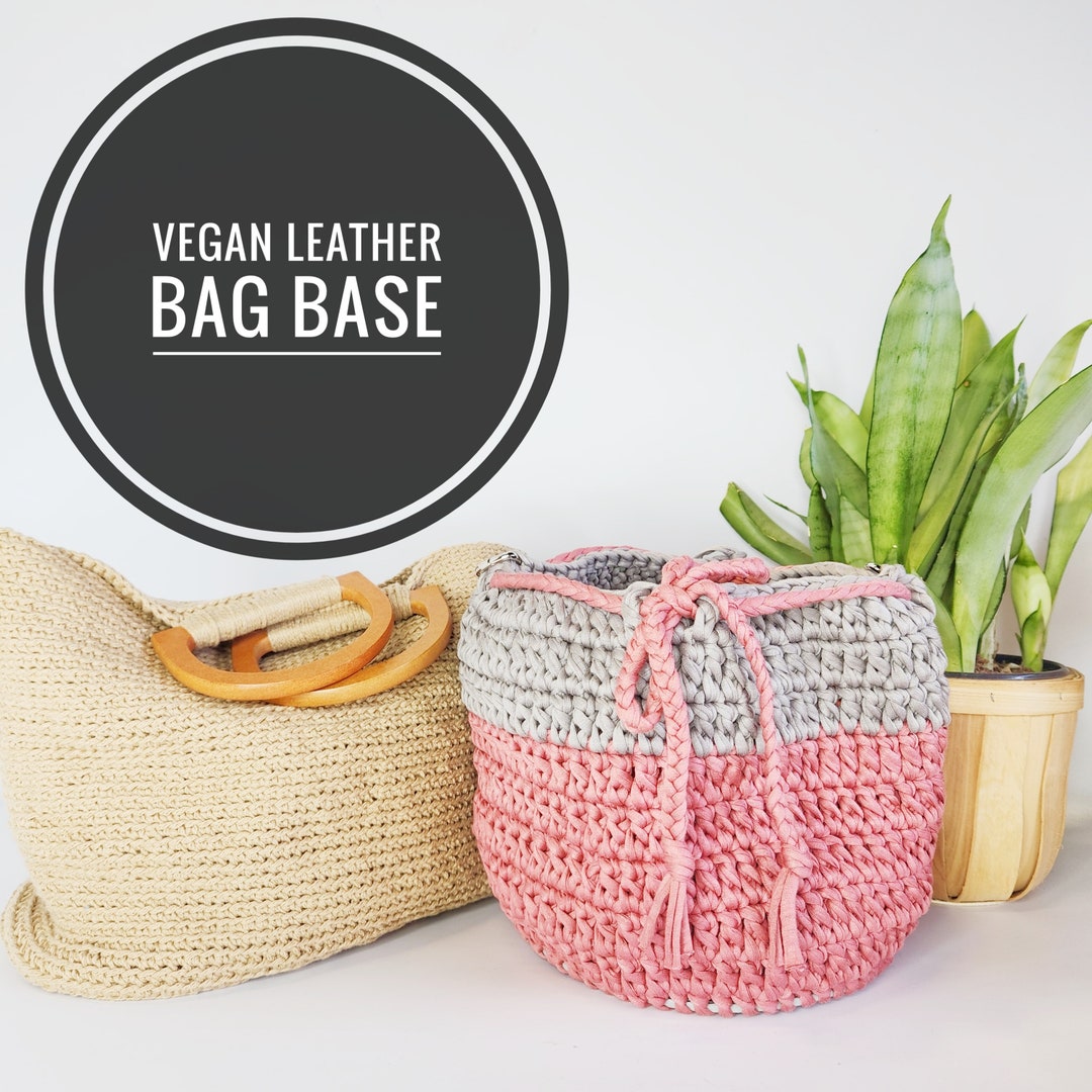 Vegan Leather Bag Base / Crochet Bag Bottoms / Macrame Bag Bottoms ...