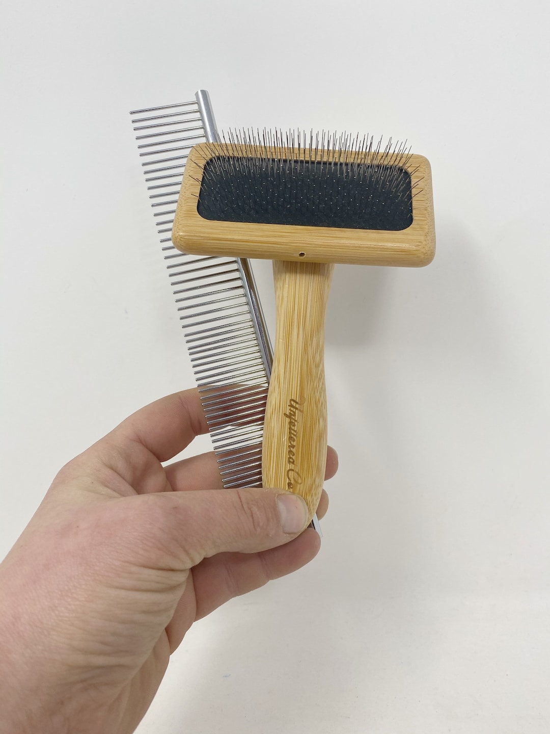 Bamboo Fringe Brush and Metal Comb Set / Macrame Fringing Comb/ Bamboo ...