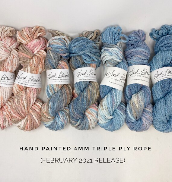 4mm Hand Painted Recycled Cotton Rope / Naturally Dyed Cotton | Etsy