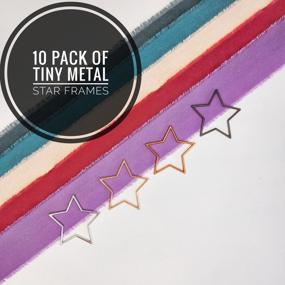 Tiny Metal Star Frames, DIY Ornament Charms - 10 Pack - Etsy