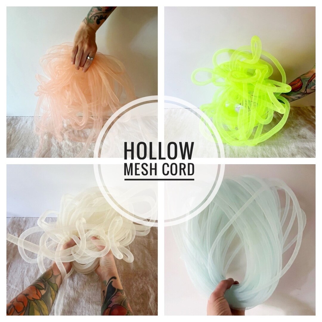 Hollow Mesh Cord / 6mm and 16mm Hollow Mesh Tubing / Tube Crinoline ...
