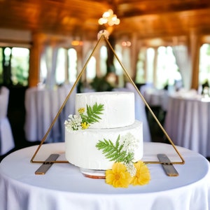 Triangle Wedding Cake Stand / Handcrafted Brass Hexagon Cake Display ...
