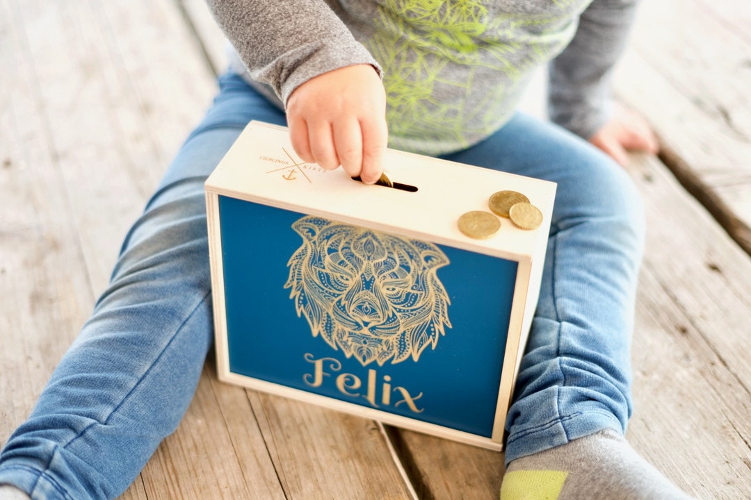 Money Box for Children With Name With Desired Motif. Favorite Box in ...