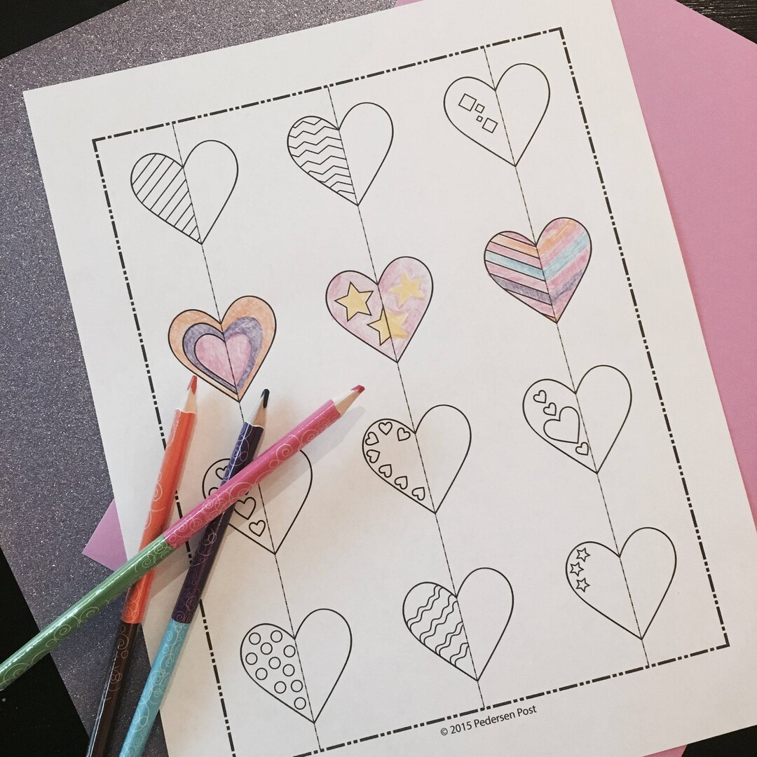 Valentine's Day Symmetry Art - Etsy