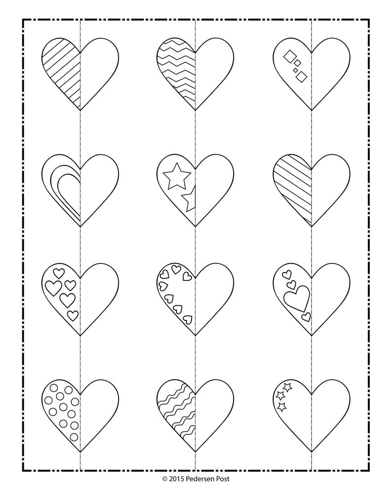 Valentine's Day Symmetry Art - Etsy