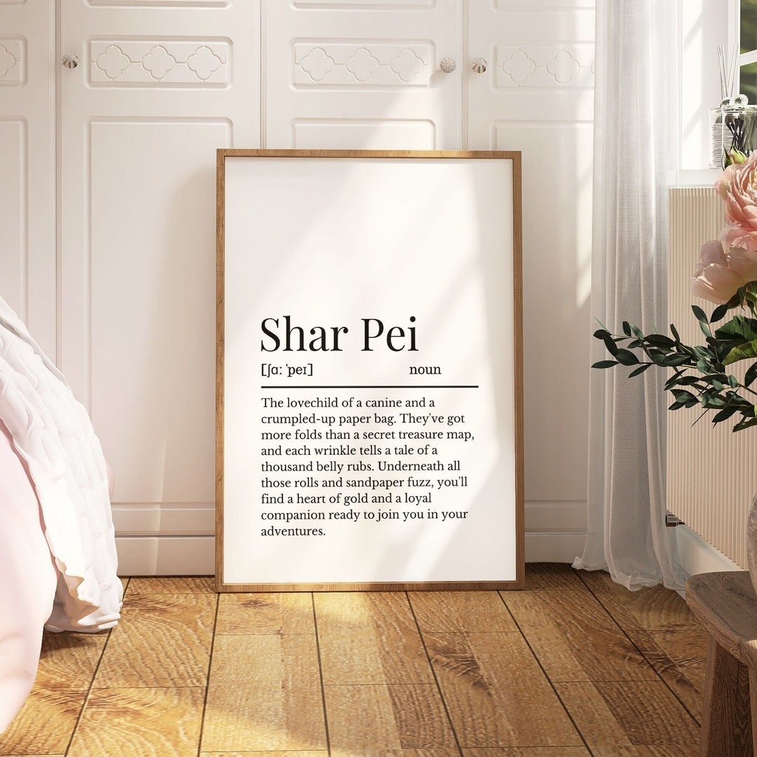 Shar Pei Definition Print, Shar Pei Print, Wall Print for Shar Pei ...