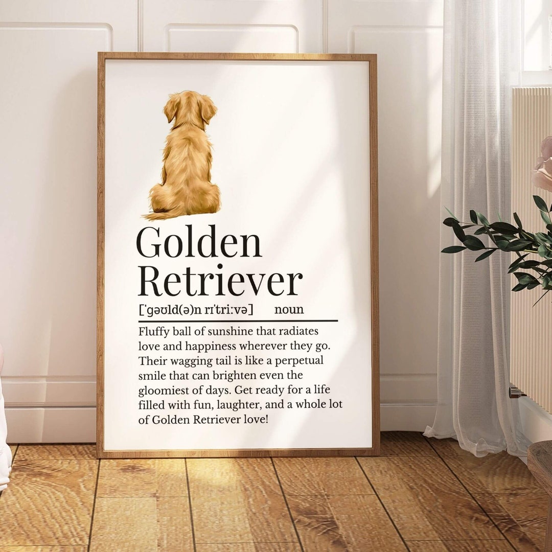 Golden Retriever Definition Print, Wall Print for Golden Retriever ...