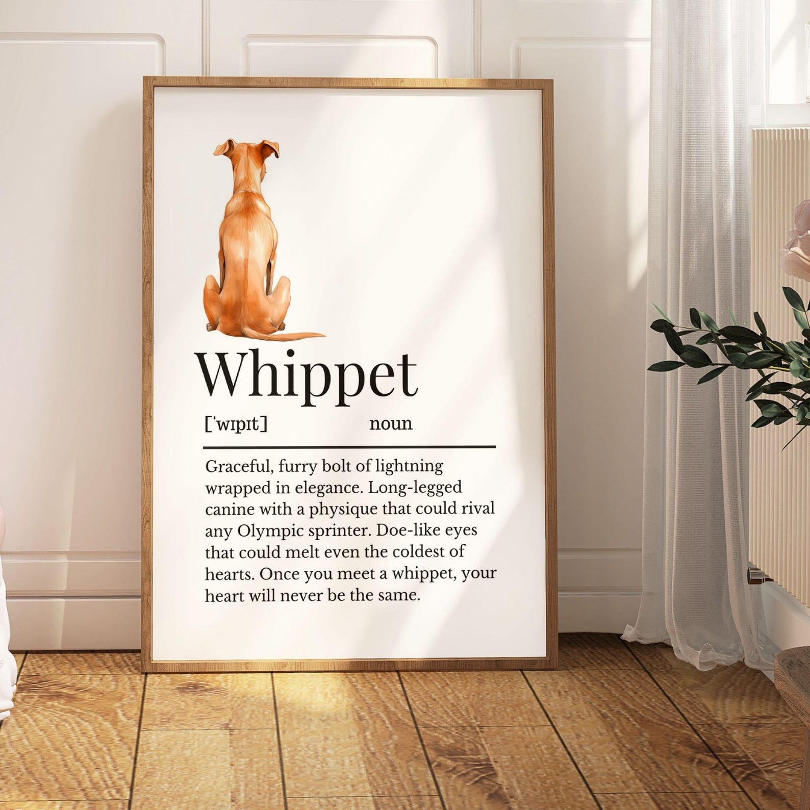 Whippet Definition Print, Wall Print for Whippet Owner, Whippet Print ...