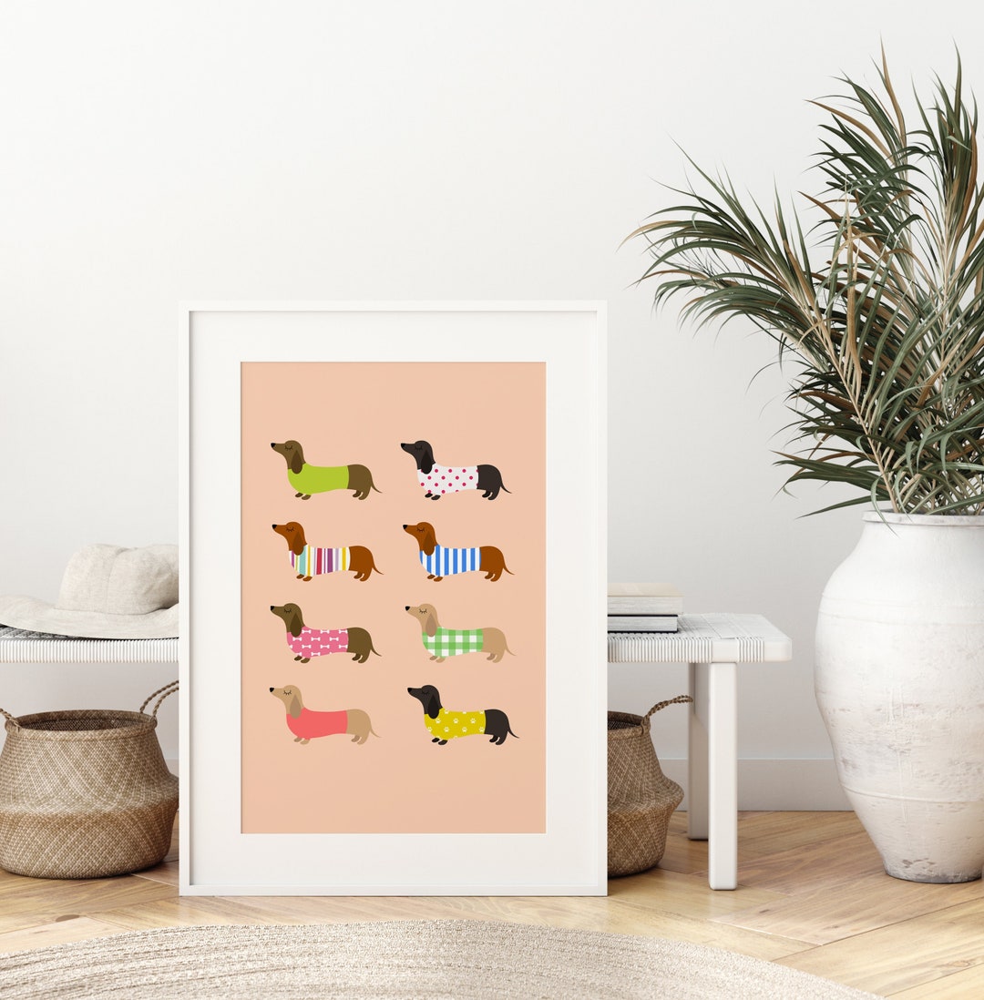 Sausage Dog Wall Print, Dachshund Print for Dog Lovers, Dog Print ...