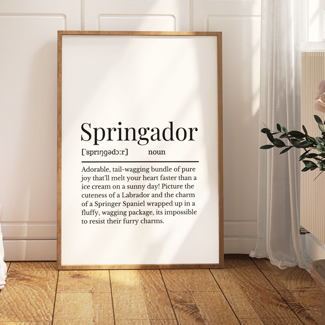 Springador Definition Print, Springador Print, Wall Print for ...