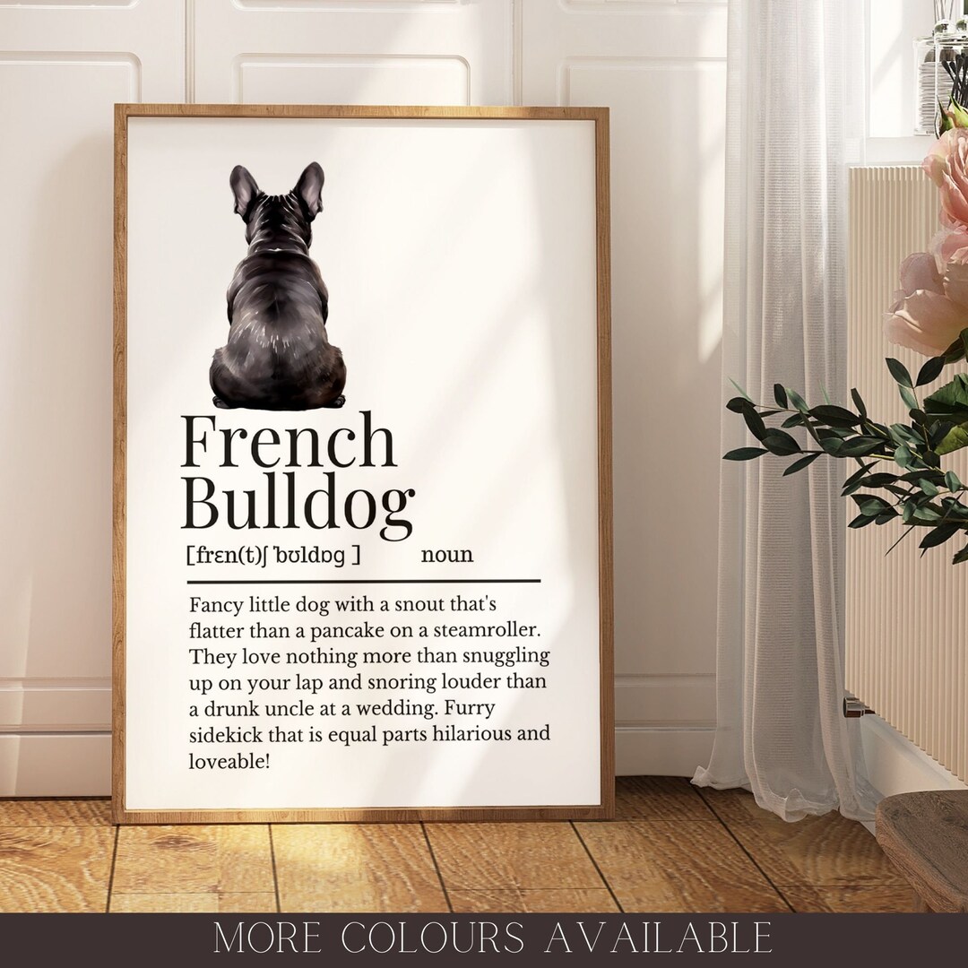 French Bulldog Definition Print, Wall Print for Frenchie Owner, Dog ...