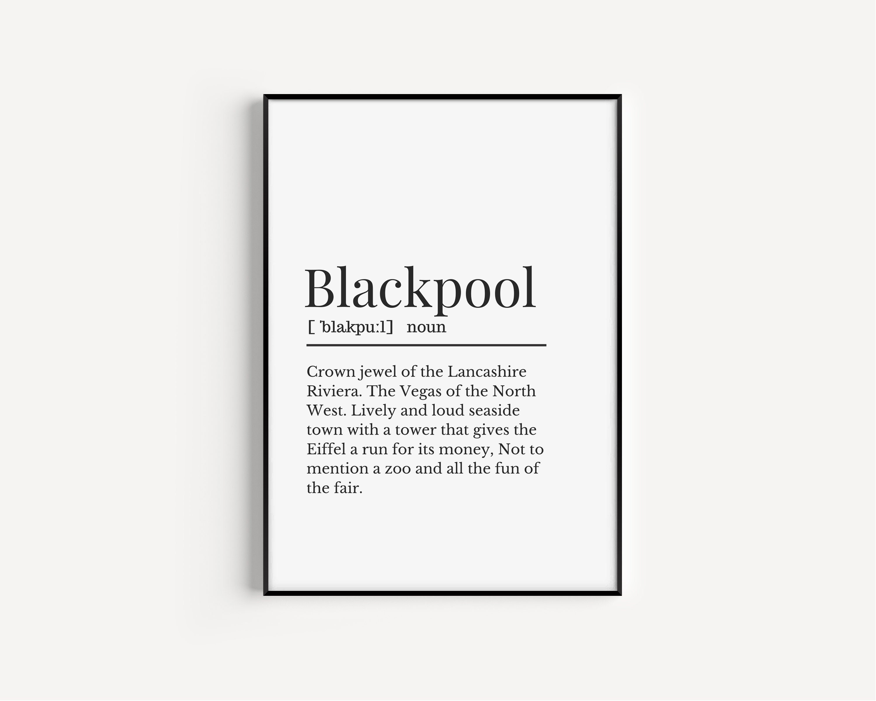 Blackpool Print Blackpool Definition Print Blackpool Wall | Etsy
