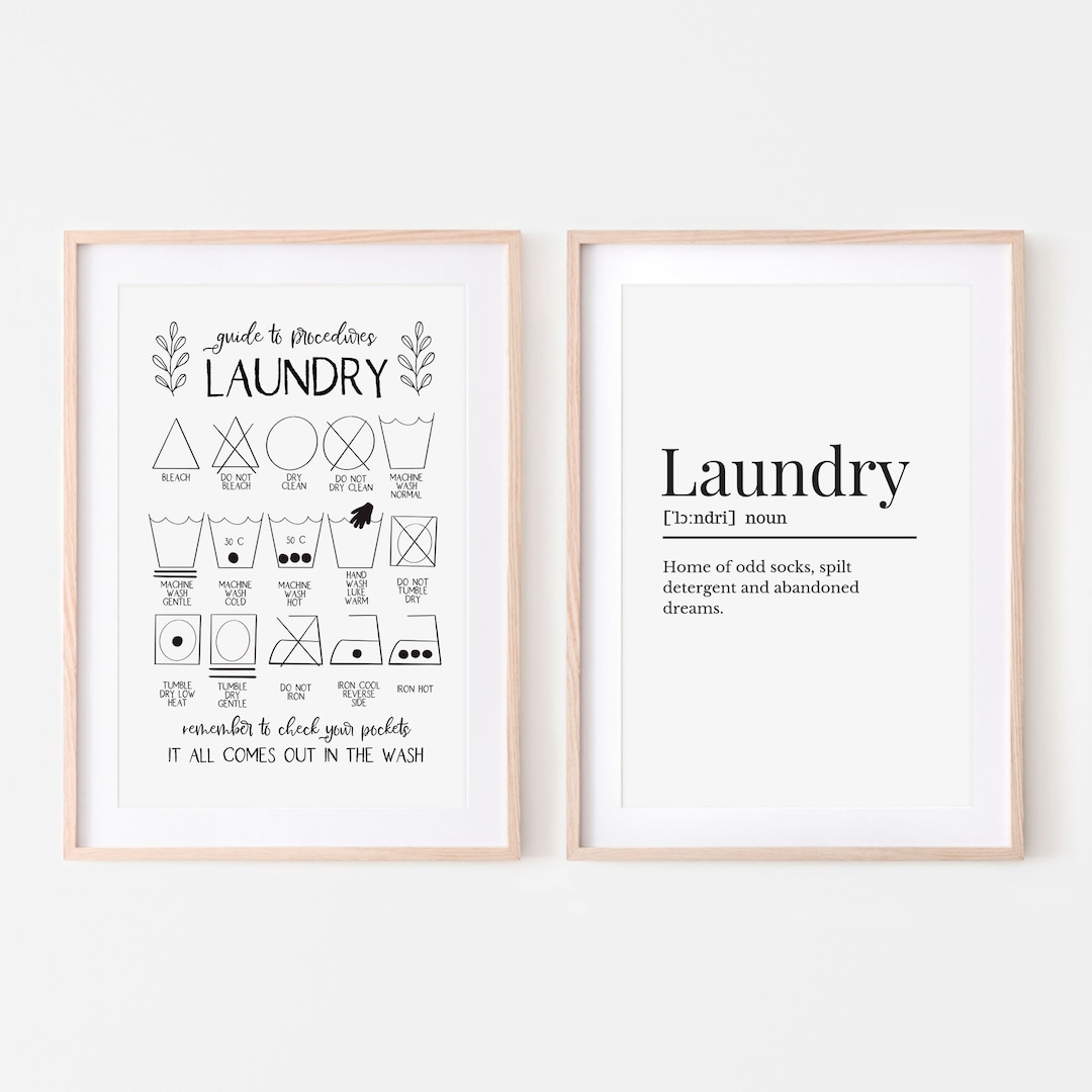 Laundry Print Set With Laundry Definition and Laundry Procedures. Print ...