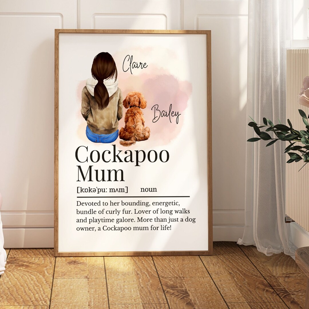 Cockapoo Mum Definition Print, Personalised Definition Print for a ...
