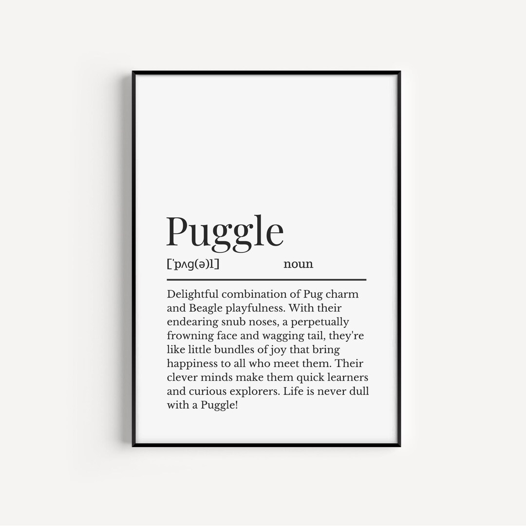 Puggle Definition Print Wall Print for Puggle Owner Puggle - Etsy