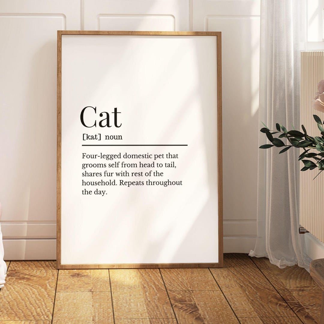 Cat Definition Wall Print, Funny Cat Observations Print, Print for Cat ...