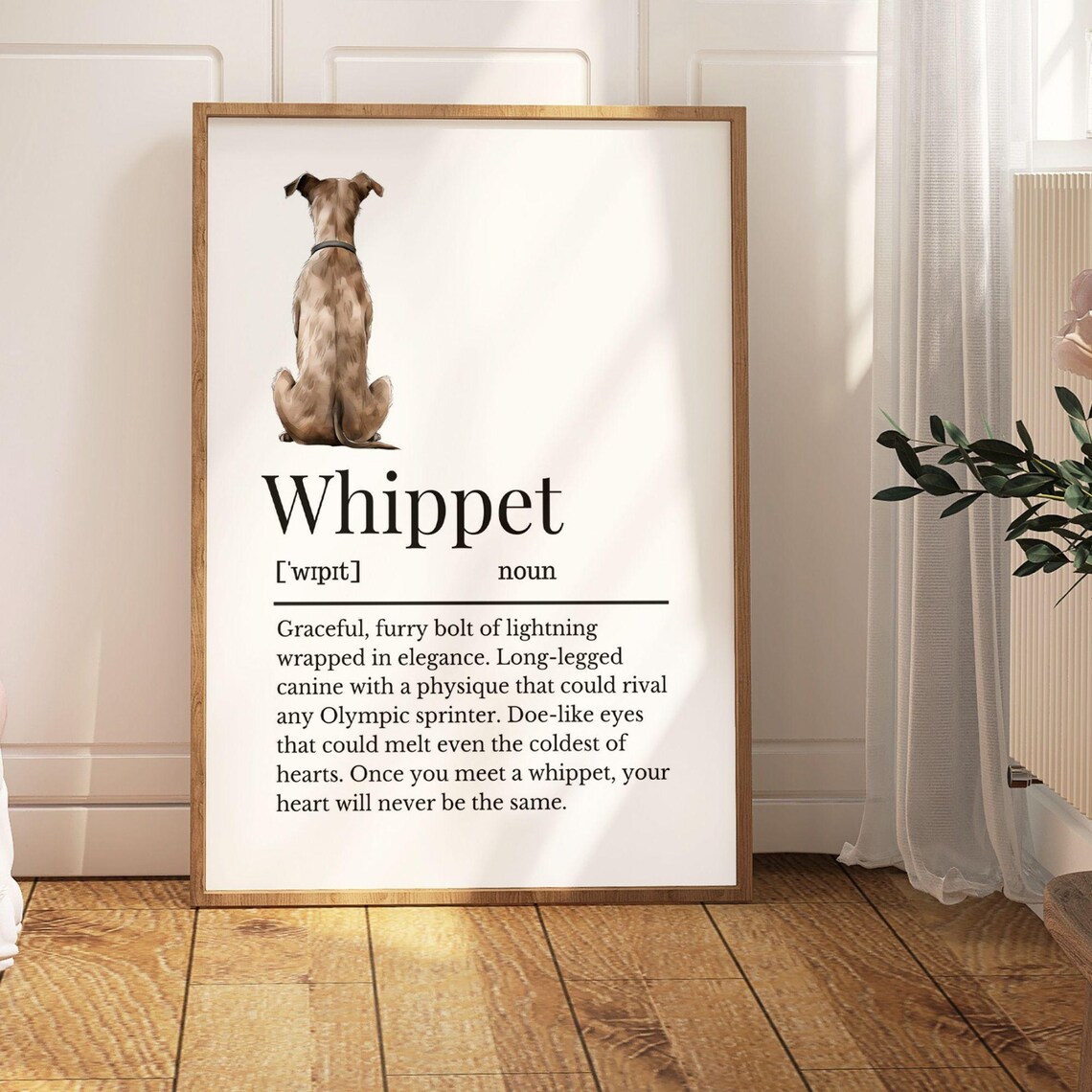 Whippet Definition Print, Wall Print for Whippet Owner, Whippet Print ...