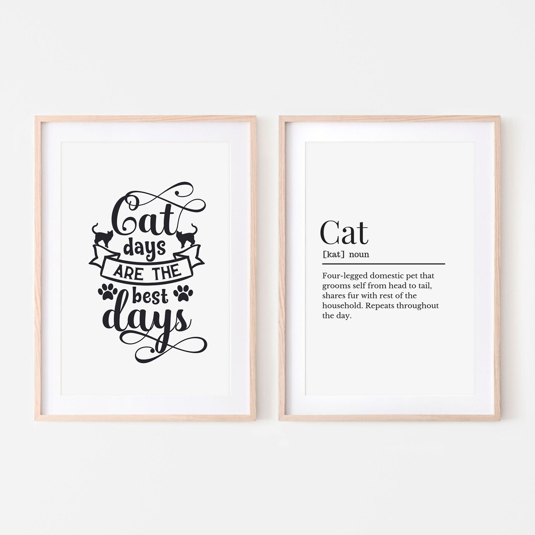 Cat Definition Print Set, Cat Lovers Gift, Prints for Cat Owners - Etsy