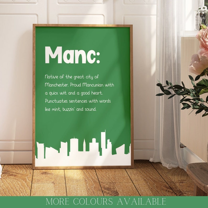 Manc Definition Print, Manchester Print, Manchester Slang Print ...
