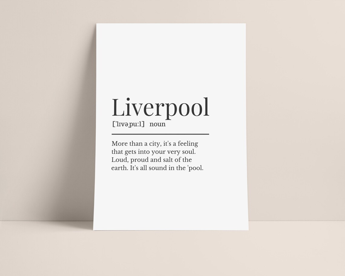 Liverpool Definition Print Definition Print for a | Etsy UK