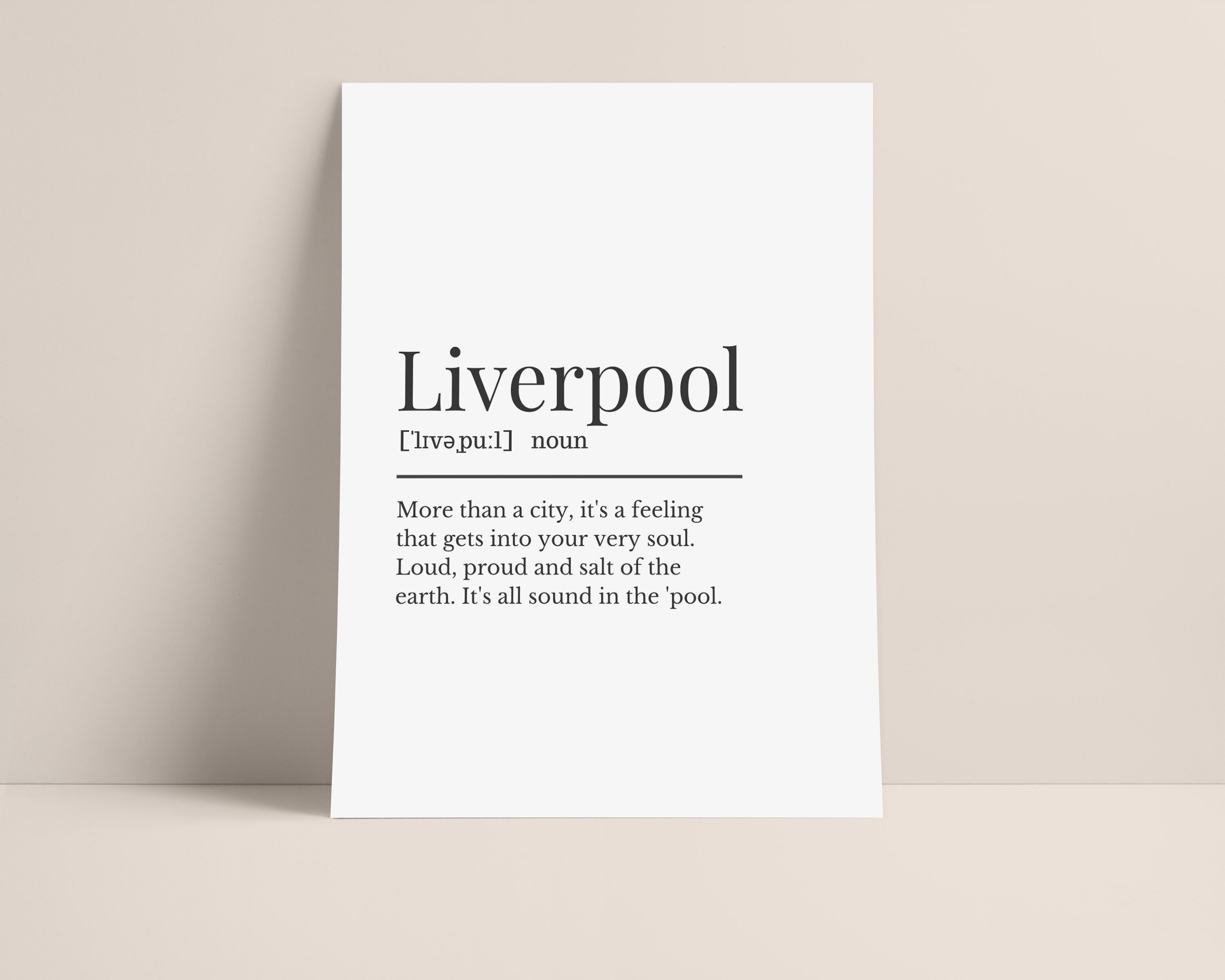 Liverpool Definition Print Definition Print for a | Etsy UK