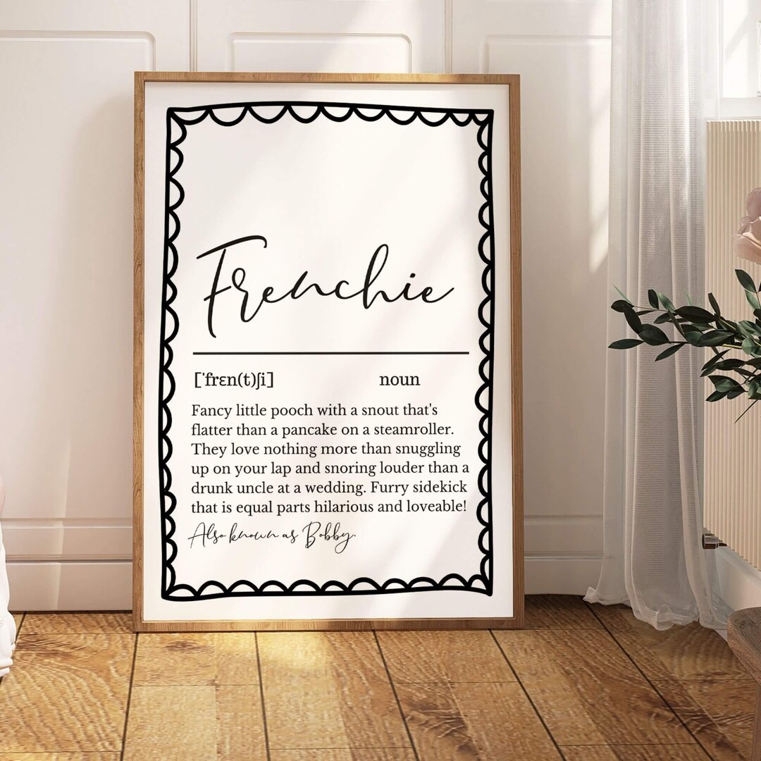 French Bulldog Definition Print, Wall Print for Frenchie Owner, Dog ...