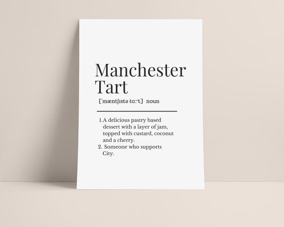 Manchester Tart Definition Print Print for a Manchester | Etsy