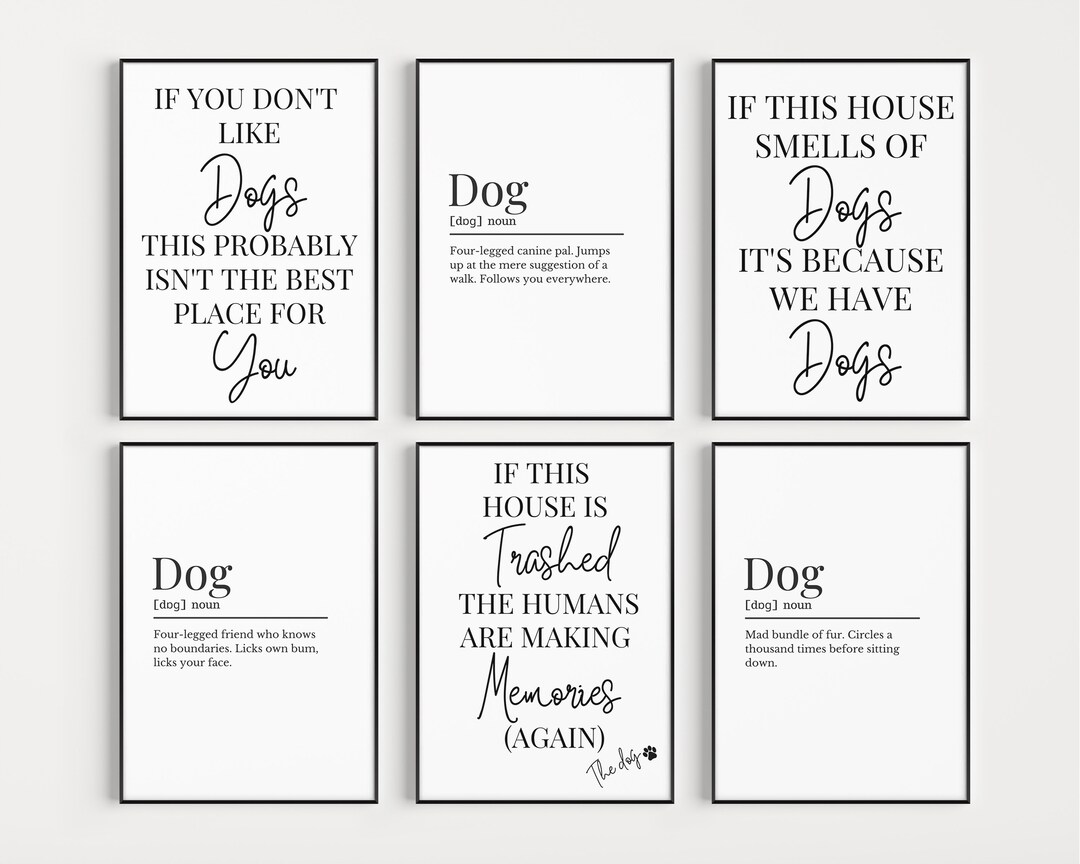 Dog Prints Dog Quote Wall Prints Dog Gifts for Owners - Etsy