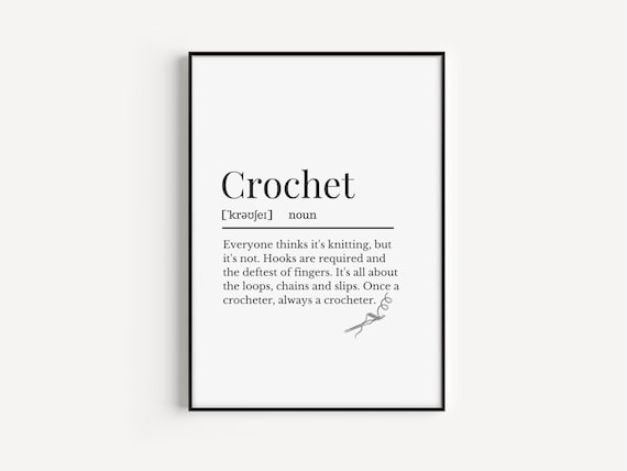 Crochet Definition Print Definition Print for Crocheters - Etsy