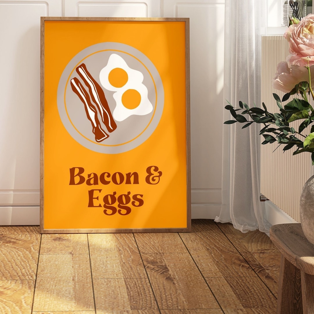 Bacon and Eggs Kitchen Print, Kitchen Prints, Bacon and Eggs Wall Art ...