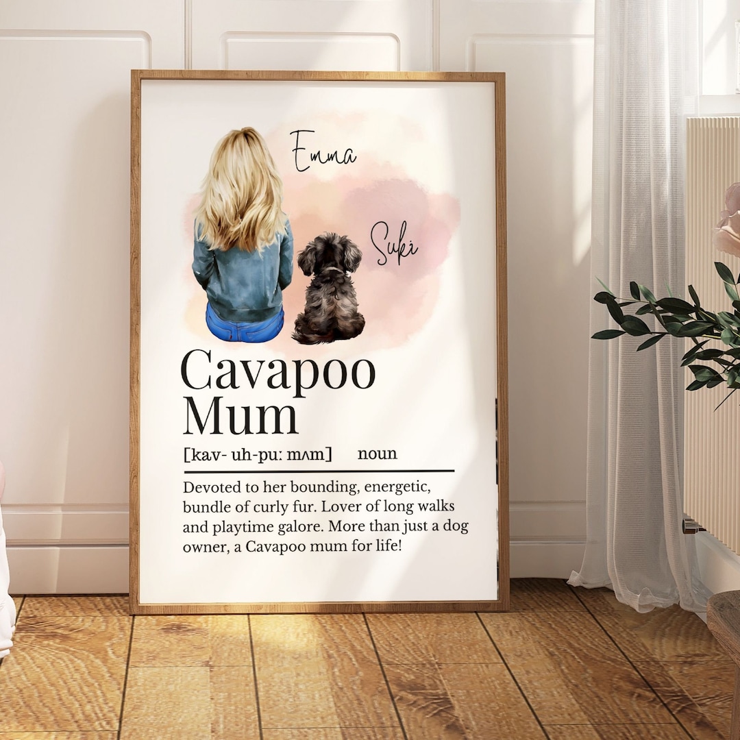 Cavapoo Mum Definition Print, Personalised Definition Print for a ...