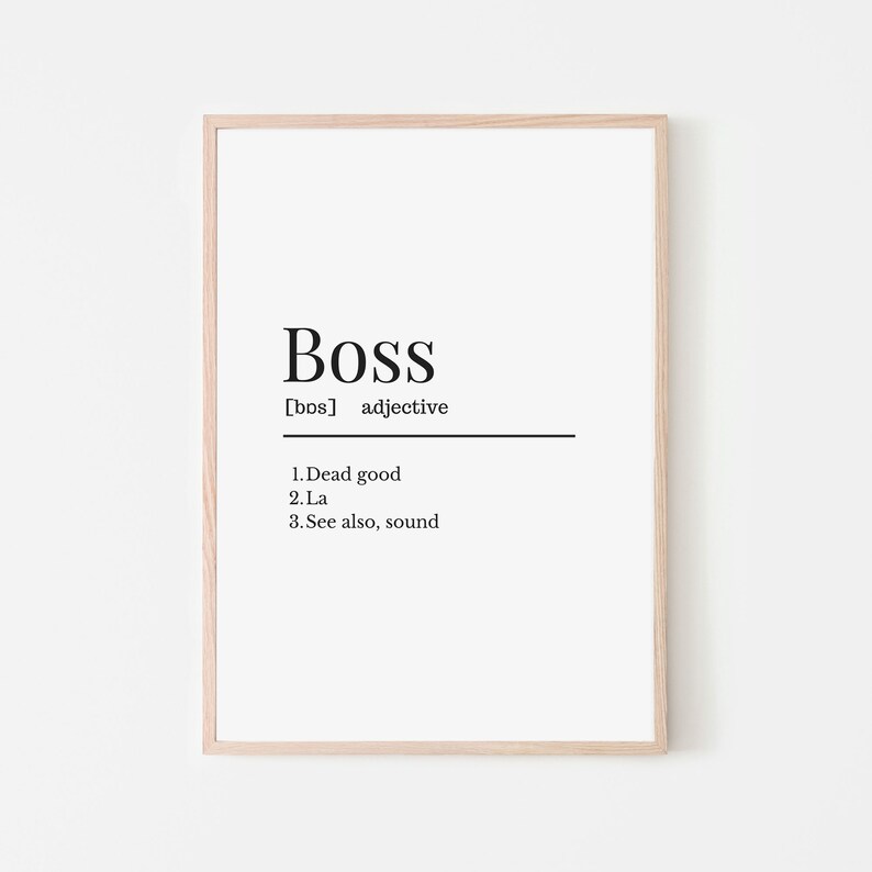 Boss Definition Word Print Liverpool Word Print Scouse Slang - Etsy UK