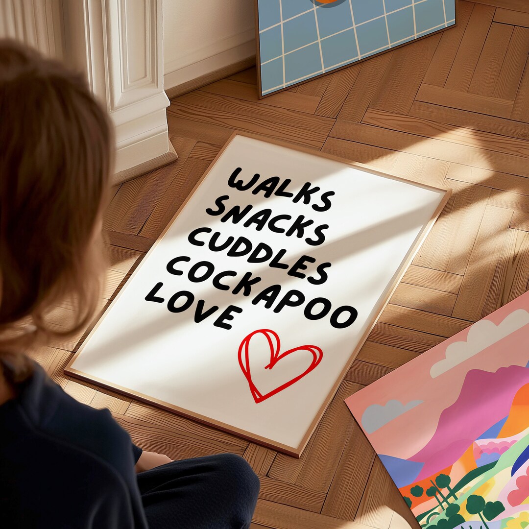 Cockapoo Love Print, Wall Print for Cockapoo Mum, Cockapoo Wall Art ...