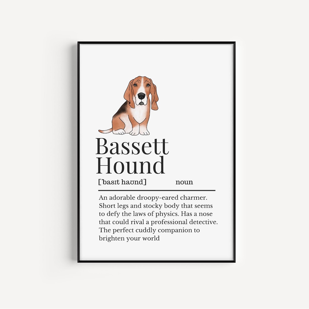Bassett Hound Definition Print, Wall Print for Bassett Hound Owner, Dog ...