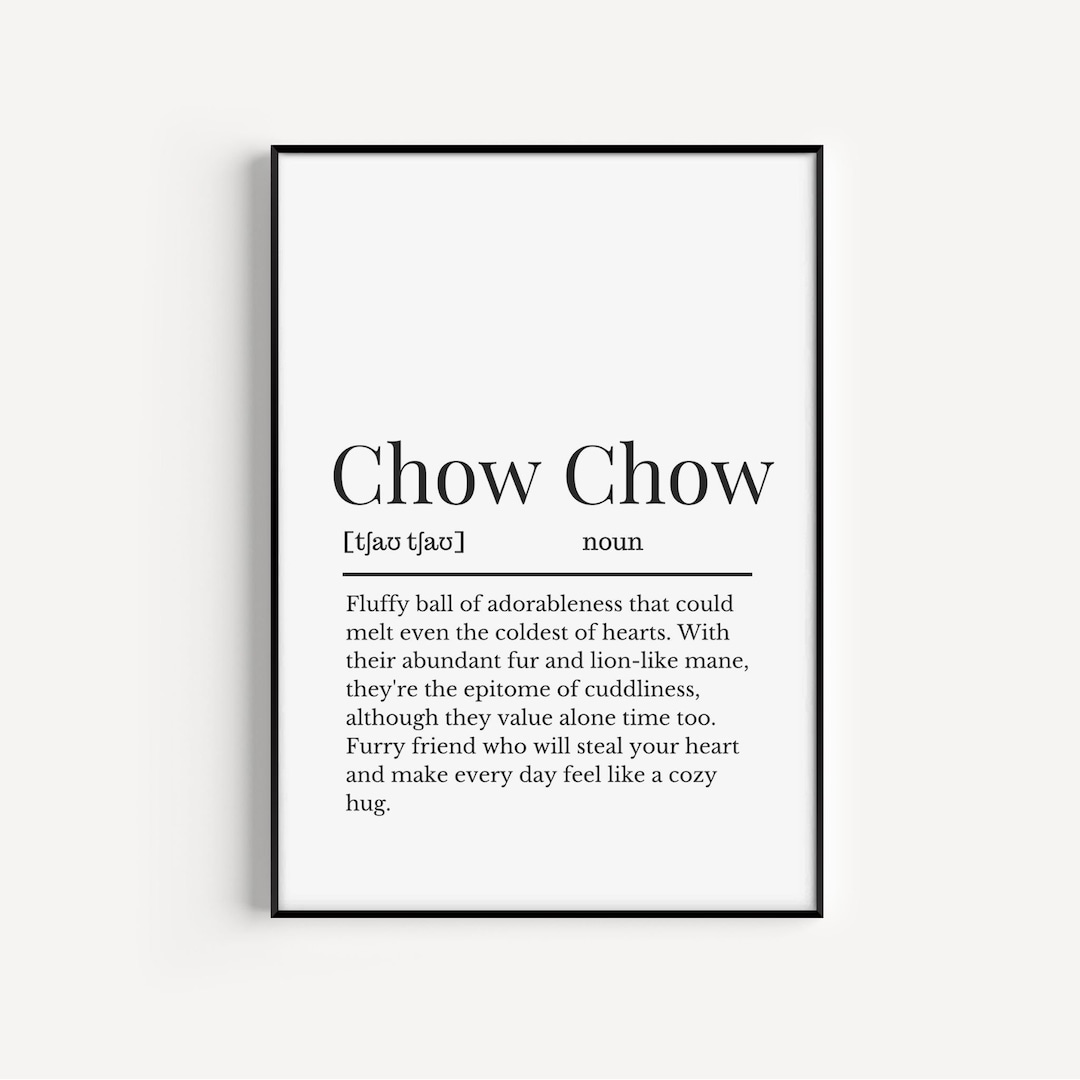 Chow Chow Definition Print Wall Print for Chow Chow Owners - Etsy