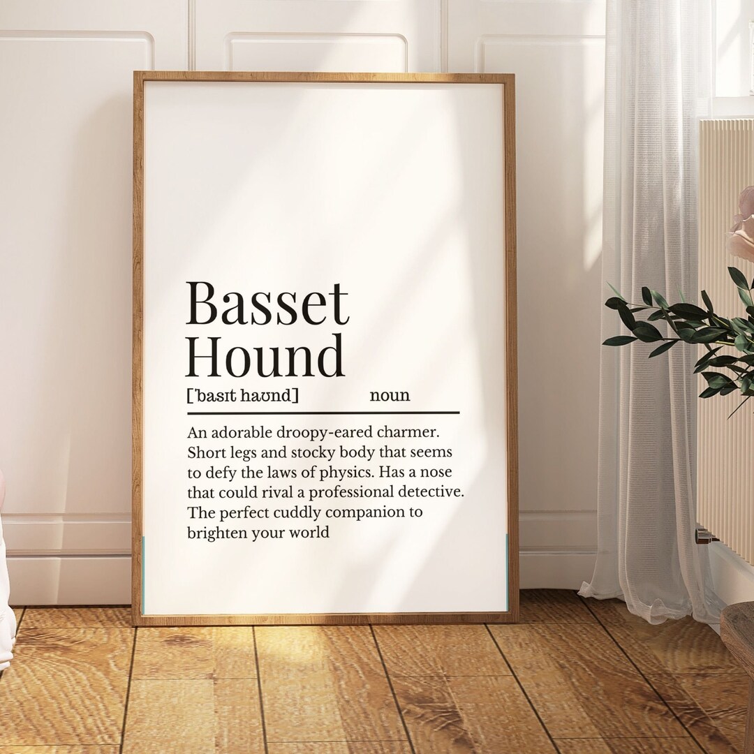 Basset Hound Definition Print, Wall Print for Basset Hound Owner, Dog ...