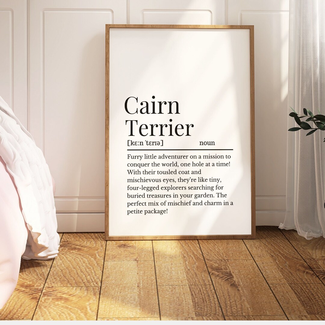 Cairn Terrier Definition Print, Wall Print for Cairn Terrier Owners ...