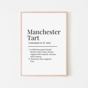 Manchester Tart Definition Print, Print for a Manchester United Fan - Etsy