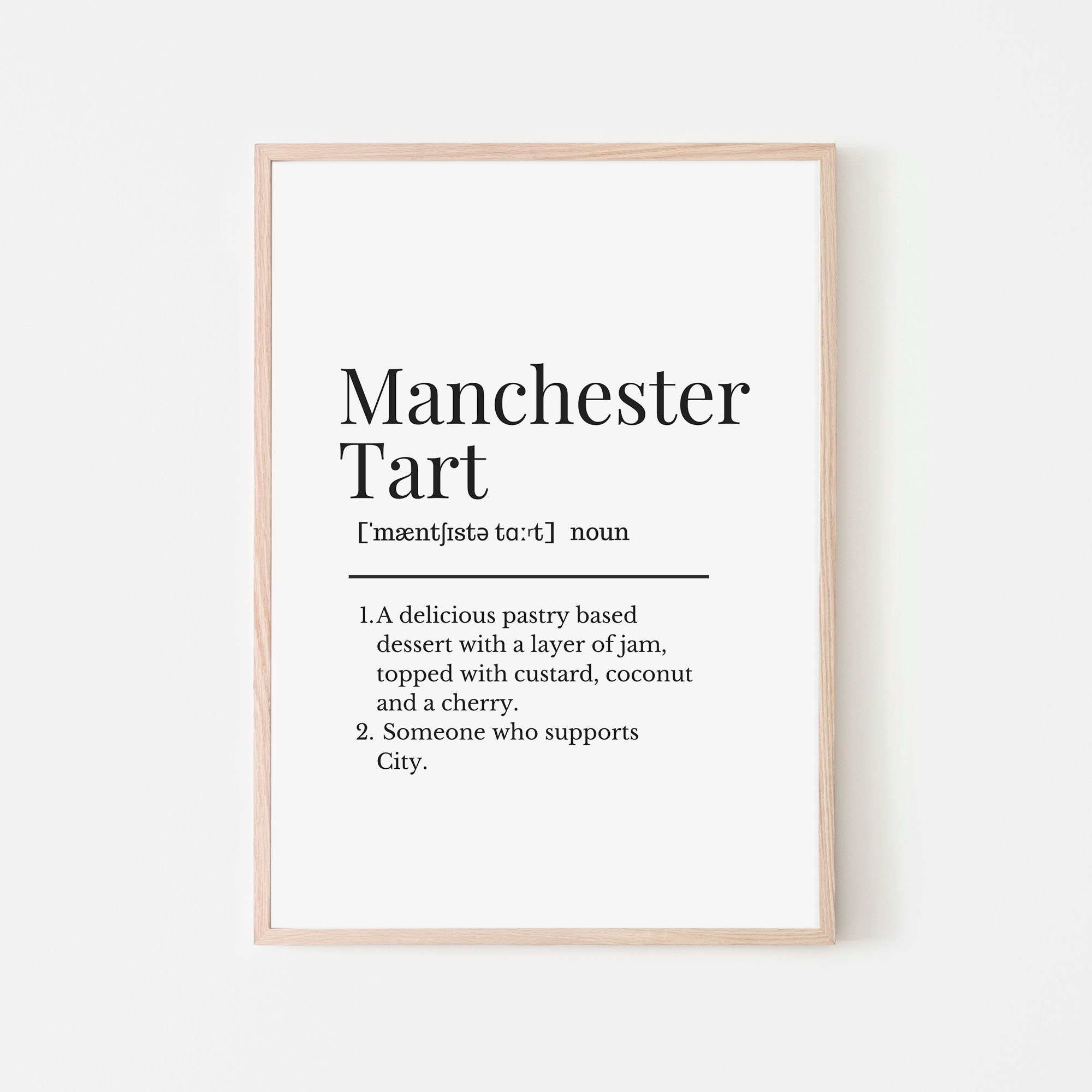 Manchester Tart Definition Print Print for a Manchester | Etsy UK