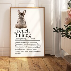 French Bulldog Definition Print, Wall Print for Frenchie Owner, Dog ...
