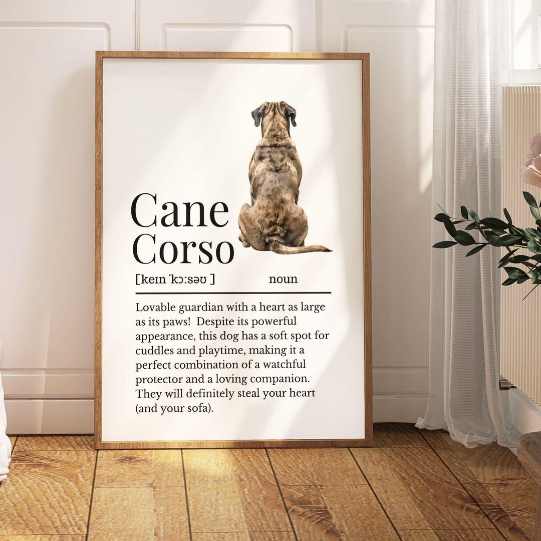 Cane Corso Definition Print, Cane Corso Dog Print, Wall Print for Cane ...