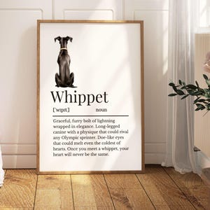 Whippet Definition Print, Wall Print for Whippet Owner, Whippet Print ...