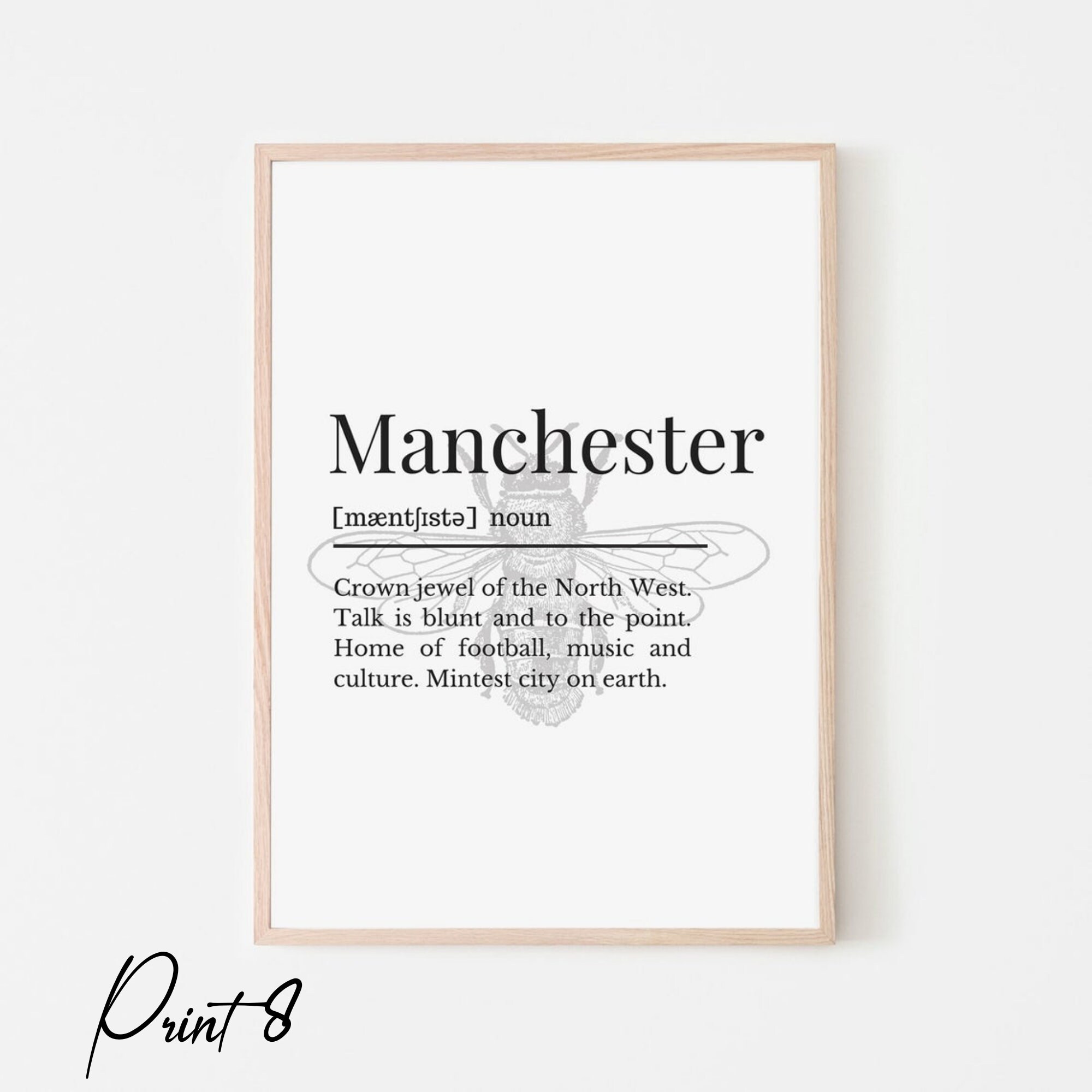 Manchester Wall Prints Manchester Definition Print Born in - Etsy UK