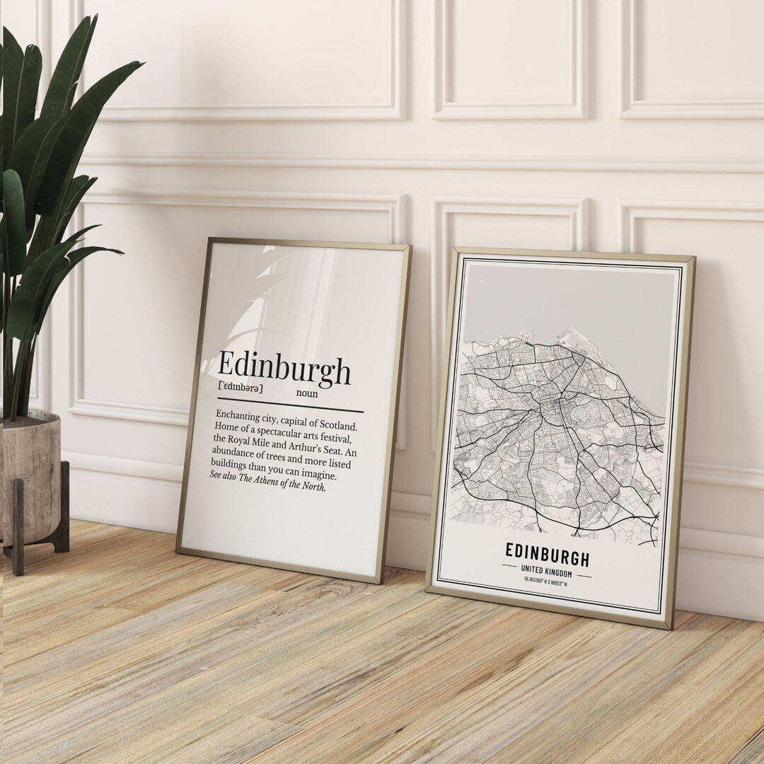 Edinburgh Definition Print Set, Edinburgh Map Prints, Prints for ...